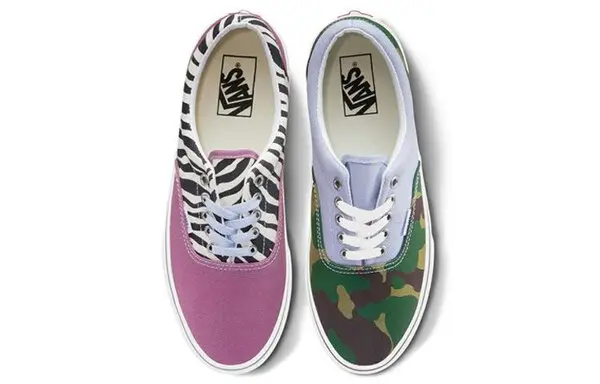 VANS Era Mismatch Lace Up Sneakers - Zebra/camo