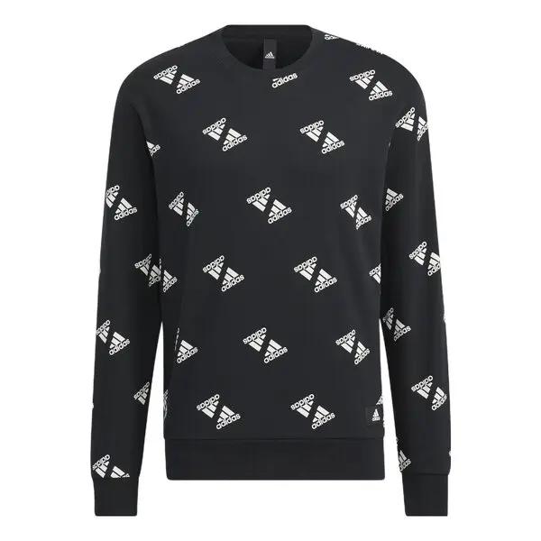 Adidas Fi Bp1 Aop Swt Full Print Logo Sports Round Neck Pullover Black - Default Color