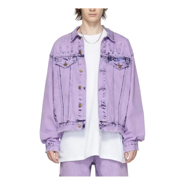 Drew House Exclusive Denim Trucker Jacket - Purple