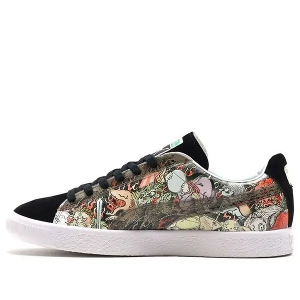 PUMA X Atmos X Three Tides Tattoo Suede Sneakers - Black/white