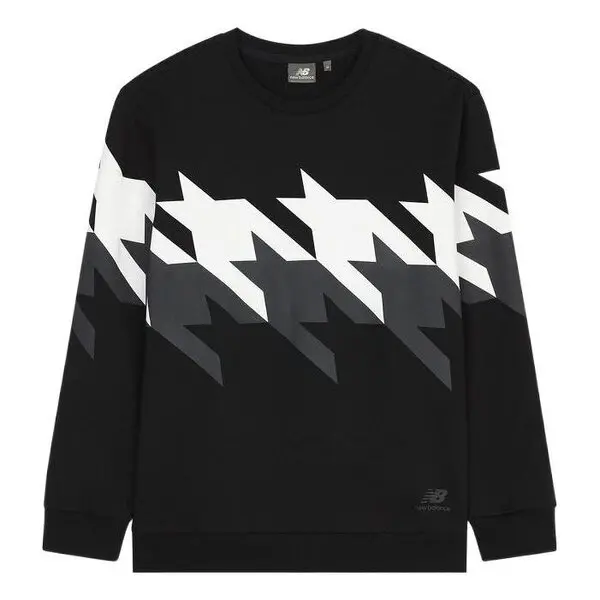 NEW BALANCE Graphic Print Crewneck Sweatshirt - Black/white/grey
