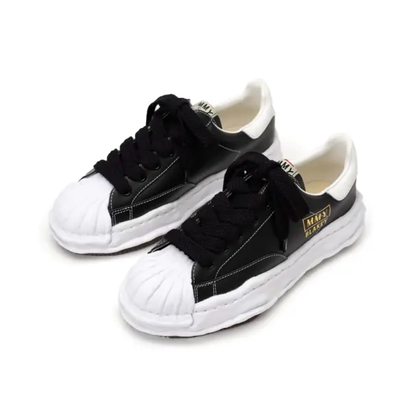Mihara Yasuhiro Blakey Og Sole Leather Low-top Sneaker - Black/white