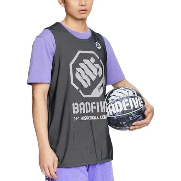 LI-NING Bad Five Series Jersey Grey White