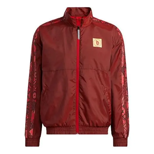 Adidas Cny Logo Basketball Sports Jacket - Red