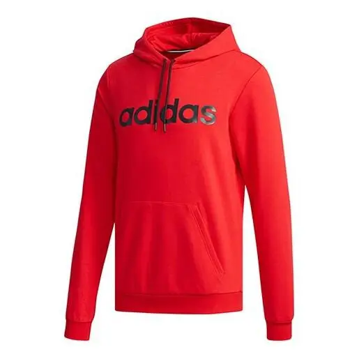 Adidas Neo Logo Pullover Hoodie - Red