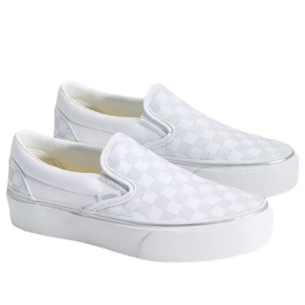 VANS Classic Slip-on Platform Checkerboard - Silver/grey