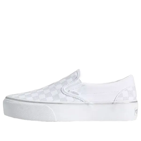 VANS Classic Slip-on Platform Checkerboard - Silver/grey