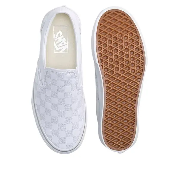 VANS Classic Slip-on Platform Checkerboard - Silver/grey