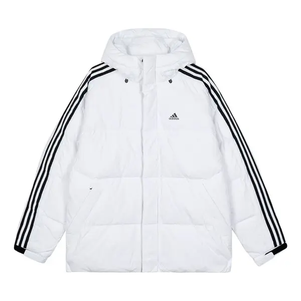 Adidas 3-stripes Puff Down Jacket - White/black