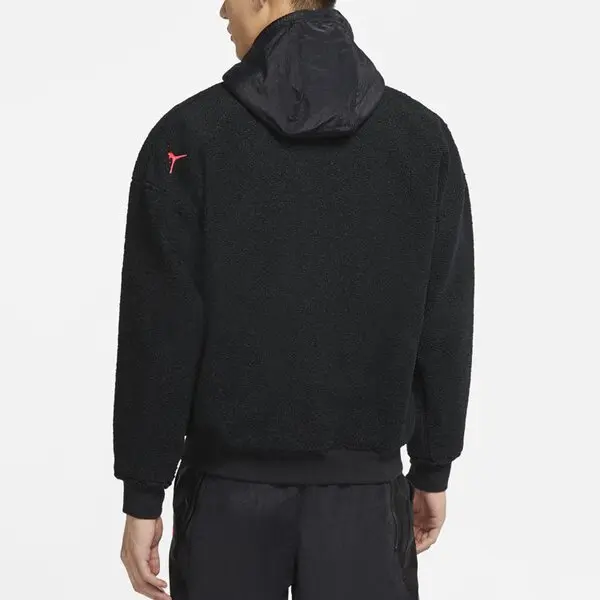 JORDAN Zipper Fleece Windproof Stay Warm Hooded Jacket