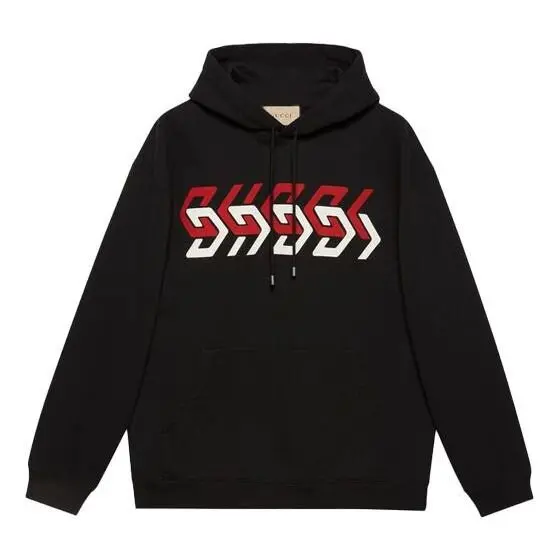 Gucci Jersey Hoodie With Mirror Print - Black/red