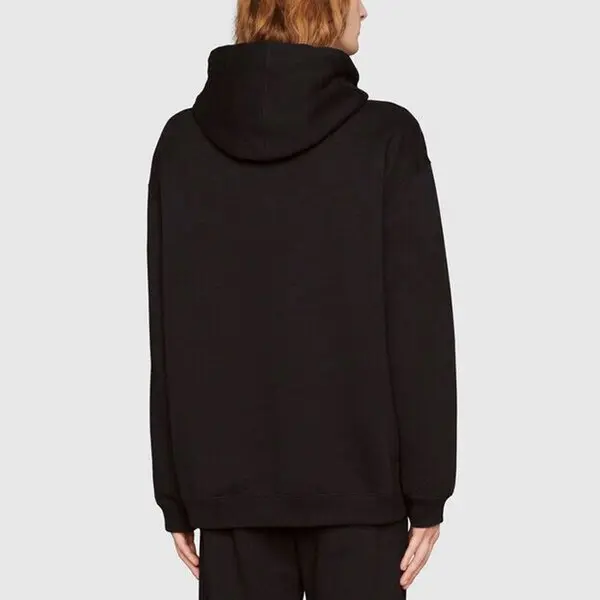 Gucci Jersey Hoodie With Mirror Print - Black/red