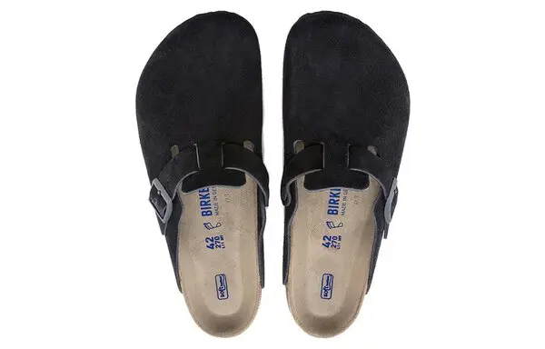 BIRKENSTOCK Boston Suede Leather Clogs - Black