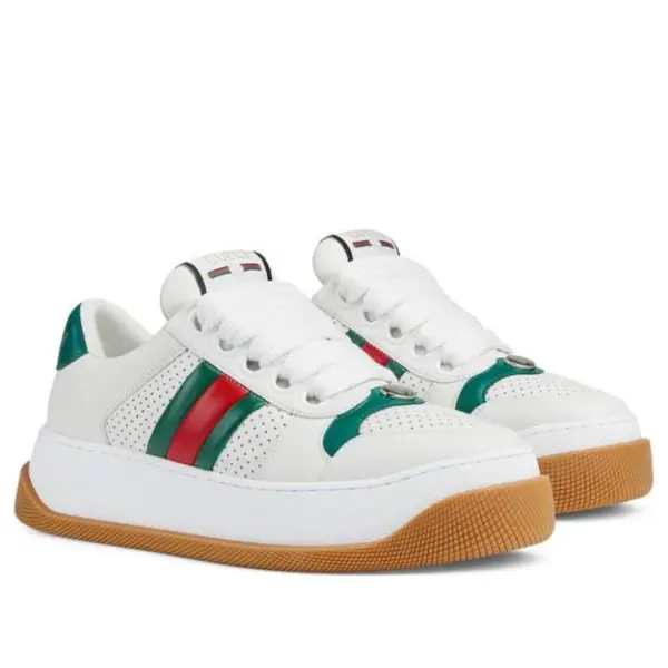 Gucci Screener Sneakers - White/green/red