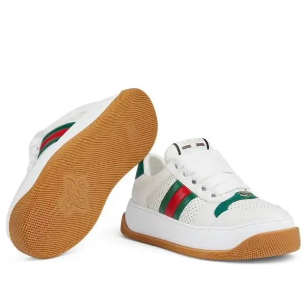 Gucci Screener Sneakers - White/green/red