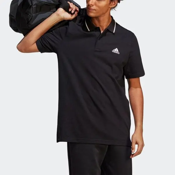 Adidas Essentials Small Logo Polo Shirt 'black - Black/white
