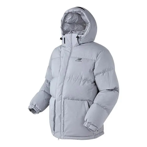 NEW BALANCE Street Style Plain Logo Down Jacket Asia Sizing - Grey