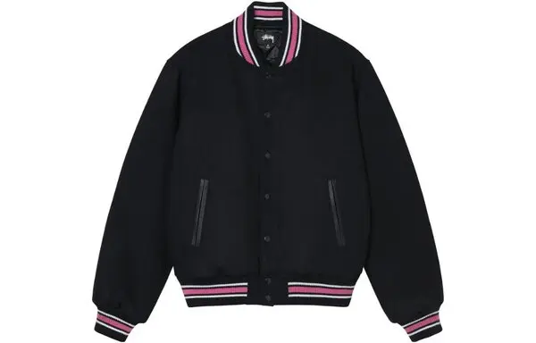 StÜssy Talk Melton Varsity Jacket