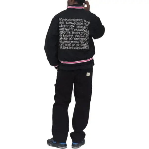 StÜssy Talk Melton Varsity Jacket