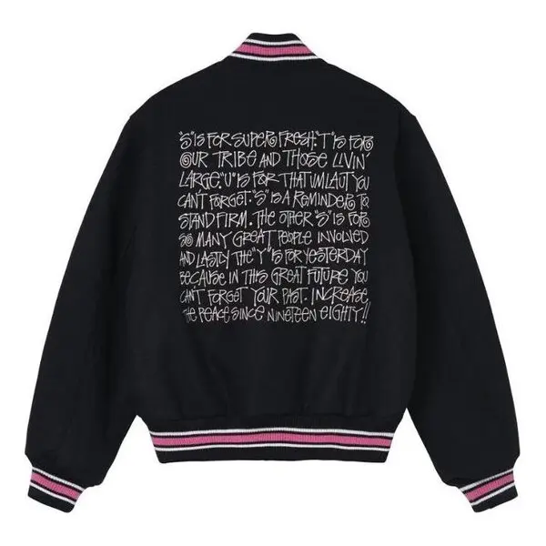 StÜssy Talk Melton Varsity Jacket