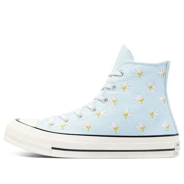CONVERSE Chuck 70 High Top Embroidered Floral Print Chambray Blue - Blue/multi-color