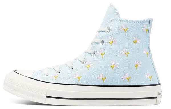 CONVERSE Chuck 70 High Top Embroidered Floral Print Chambray Blue - Blue/multi-color