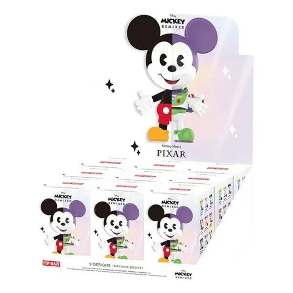 POP MART Disney Mickey Remixed Mickey Meets Pixar Series Figures Sealed Case - Multi-color