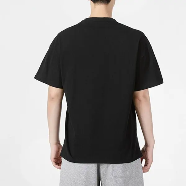 Adidas Printing Logo Solid Color Round Neck Pullover Short Sleeve Black T-shirt