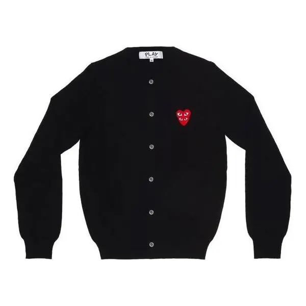 Play Comme Des Garcon Emblem Cardigan - Black