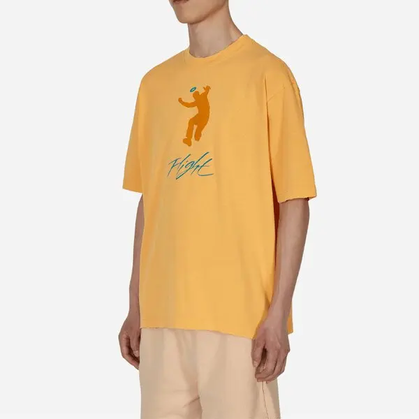 JORDAN X Union Crossover Solid Color Character Alphabet Printing Round Neck Short Sleeve Asia Edition Yellow - Default Color