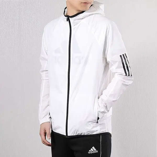 Adidas Hooded Sports Jacket With Three-stripes Detail