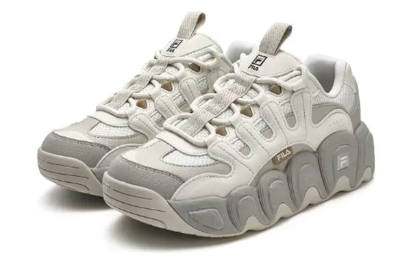 FILA Croissant Chunky Lace-up Sneakers - White/grey