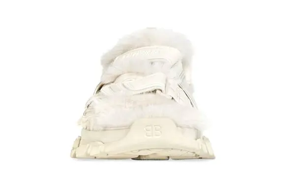 Balenciaga Track Sandals With Faux Fur