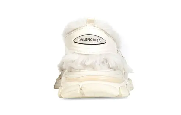 Balenciaga Track Sandals With Faux Fur