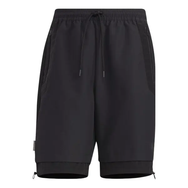 Adidas Sports Shorts With Zipper Closure And Drawstring Waist - Multi-color