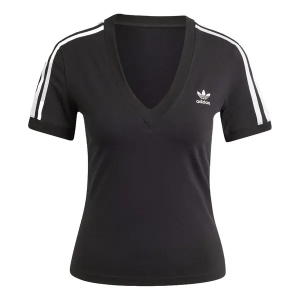 Adidas 3-stripes V-neck T-shirt - Black
