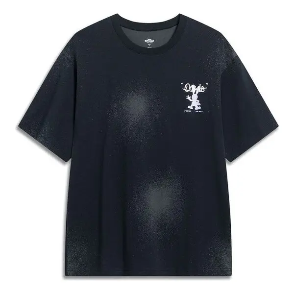 LI-NING X Disney Oswald Graphic T-shirt 'black White - Black/white