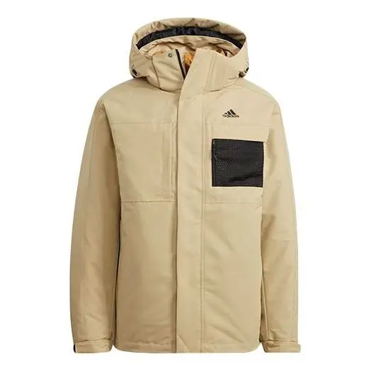 Adidas 3-in-1 Down Hooded Jacket - Light Khaki