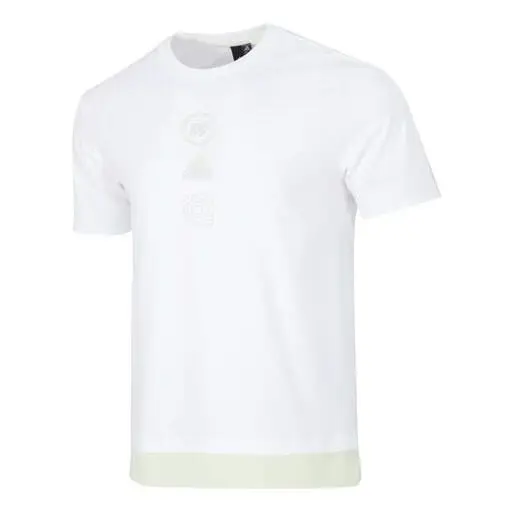 Adidas Colorblock Athleisure Casual Sports Short Sleeve White T-shirt - Multi-color