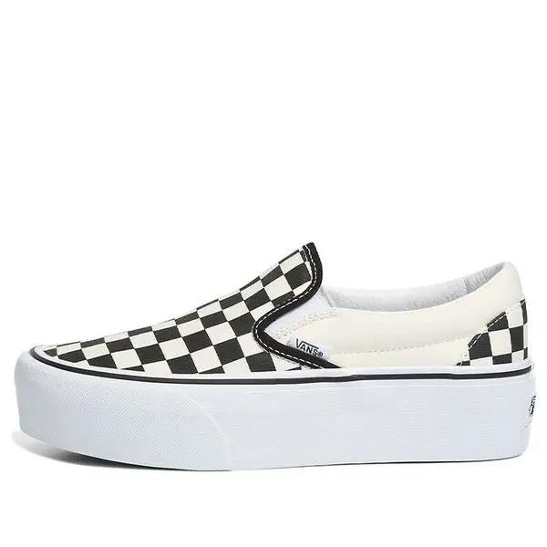 VANS Classic Slip-on Stackform Checkerboard Sneakers - Black/white