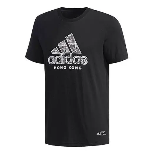 Adidas Kc Graphic Casual Printing City Round Neck Short Sleeve - Black