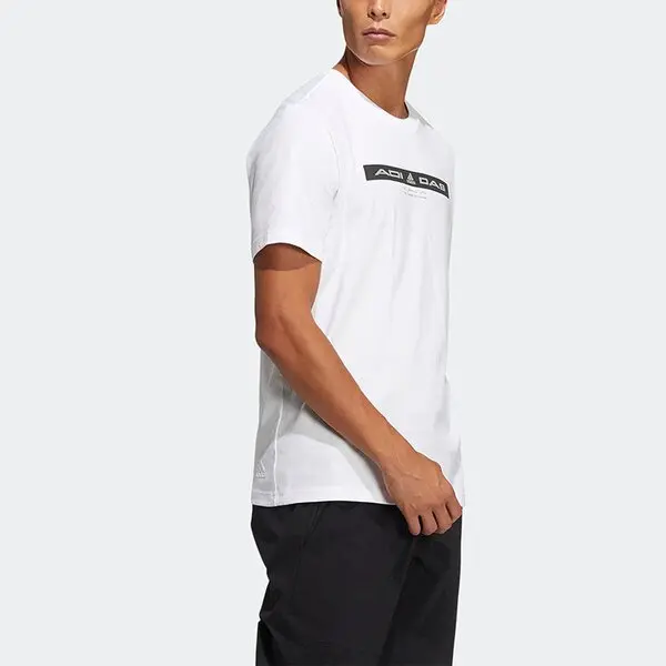 Adidas Th Refbar Tee Alphabet Pattern Printing Sports Short Sleeve White