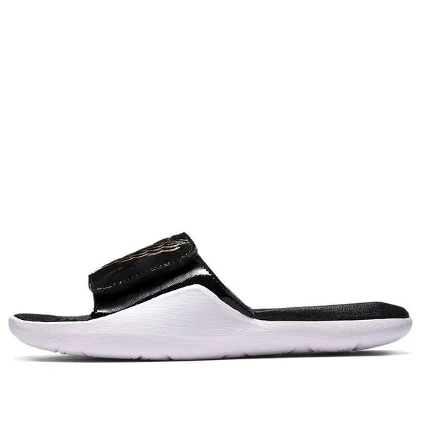 JORDAN Air Hydro 7 Metallic Gold Slides - Black