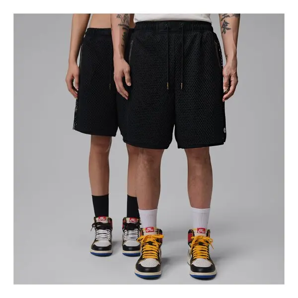JORDAN X Union X Fragment Mesh Shorts - Black/pale Ivory