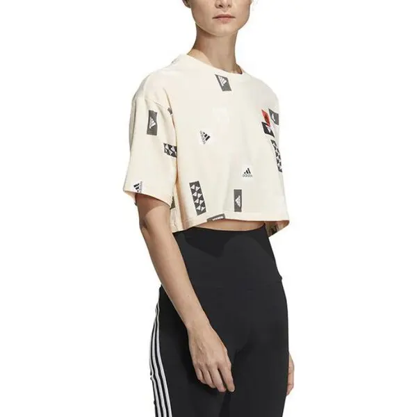 Adidas Logo Short Sleeve Cropped Top
