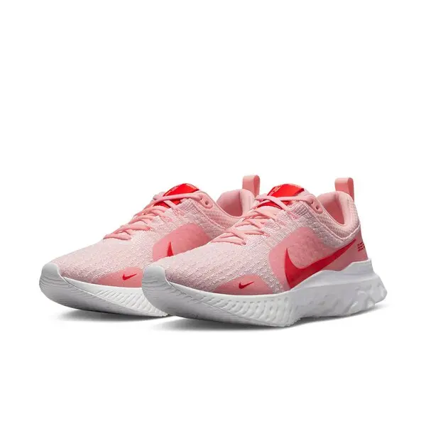 Nike React Infinity Run Flyknit 3 Premium Athletic Sneakers - Pinkwhitered