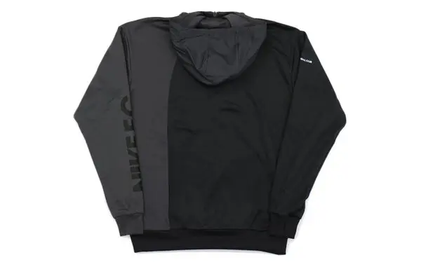 Nike Alphabet Logo Printing Zipper Reflective Hooded Drawstring Black Gray