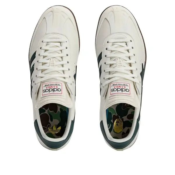 Adidas X A Bathing Ape Samba "white Forest" Sneakers