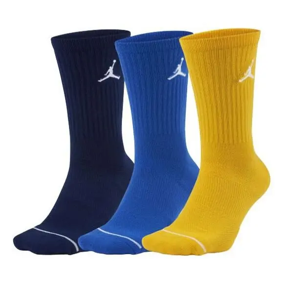 JORDAN Air Everyday Max Crew Socks 3 Pack - /blue/yellow