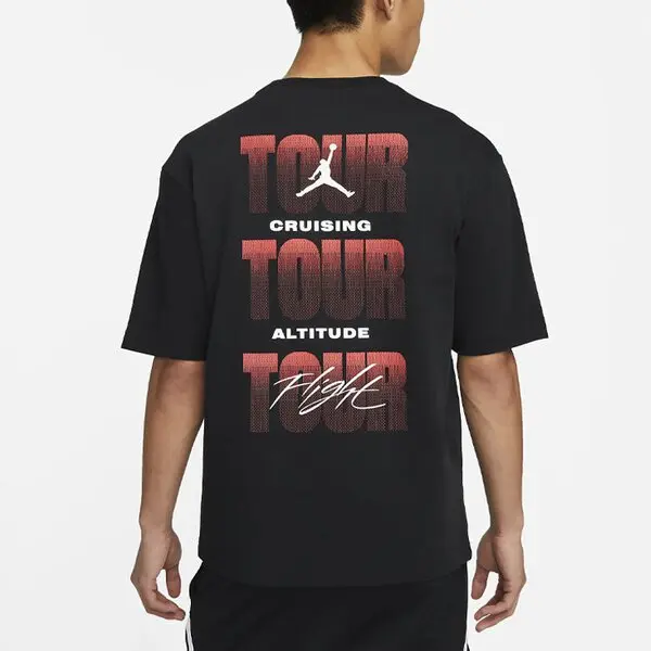 JORDAN Flight Heritage '85 Pattern Printing Short Sleeve Black